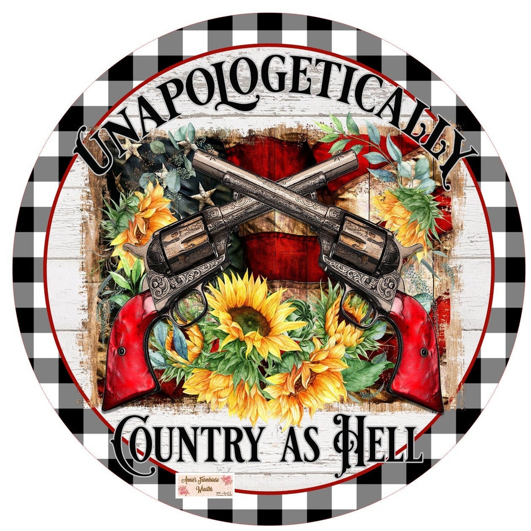 Wreath Sign, Country Sign, Gun Wreath Sign, Country Rock Sign ...