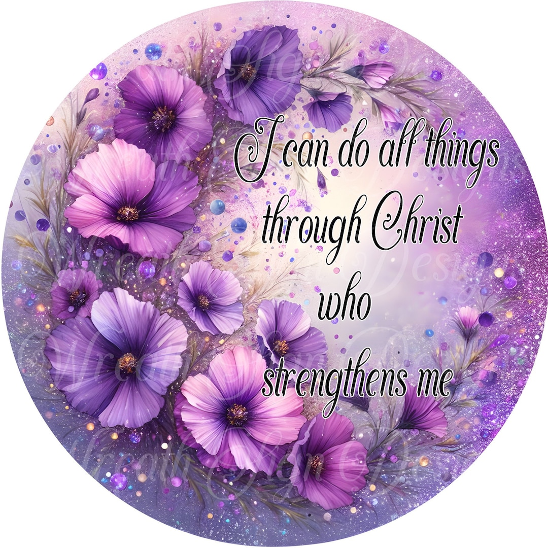 Lavender Floral Metal Wreath Sign: Religious Centerpiece - Etsy