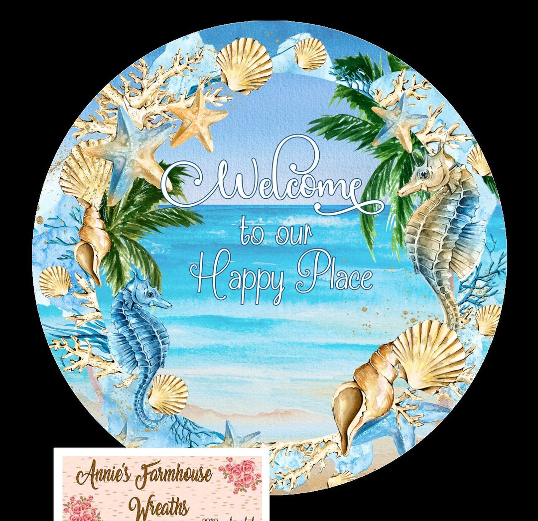 Beach Sign, Coastal Sublimation Metal Sign, Beach Sign, Welcome to the ...