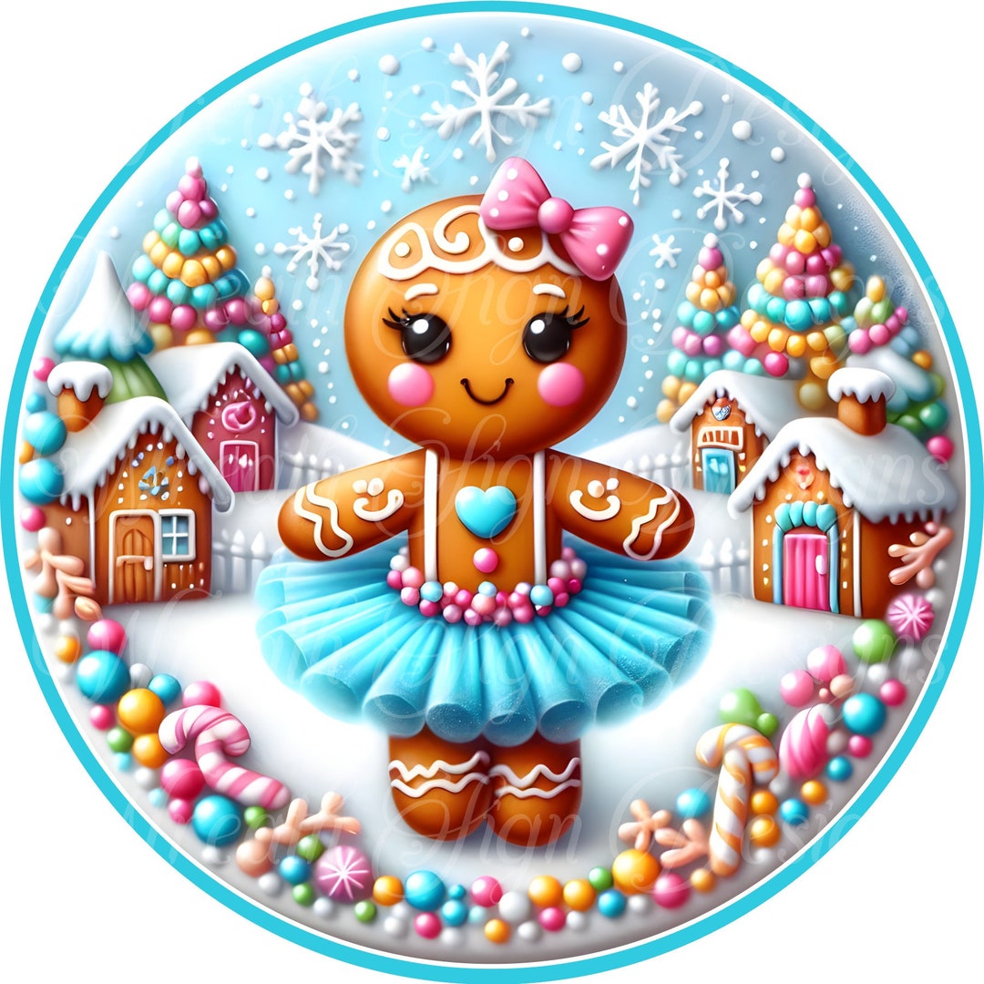 Gingerbread Candyland Christmas Sign, Gingerbread, Wreath Sign, Wreath ...