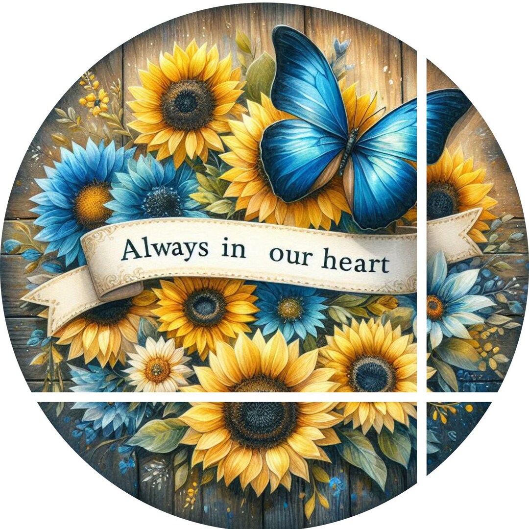 Memorial Day Round Metal Wreath Sign, Sunflowers, Metal Wreath Sign ...
