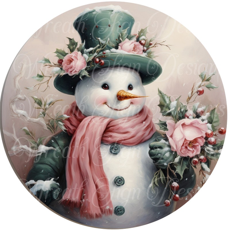 Vintage Snowman Metal Wreath Sign - Etsy