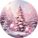 Pink Christmas Round Metal Wreath Sign Pink Christmas Tree in - Etsy