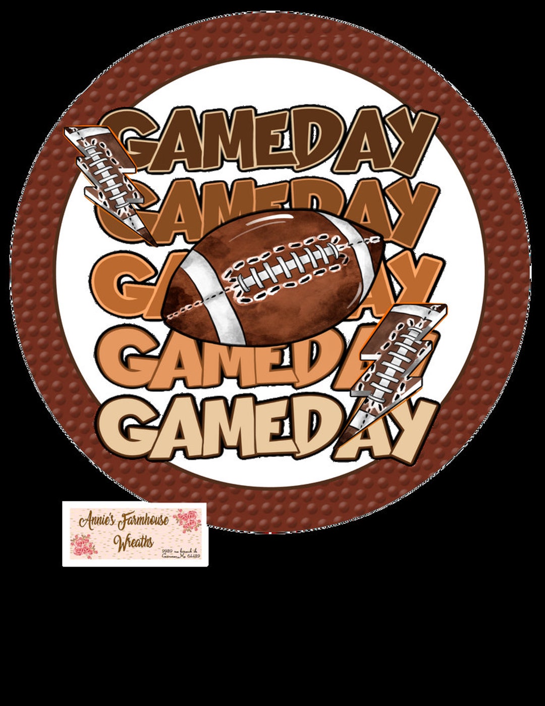 Game Day Football Metal Sign: Sports Wreath Center - Etsy