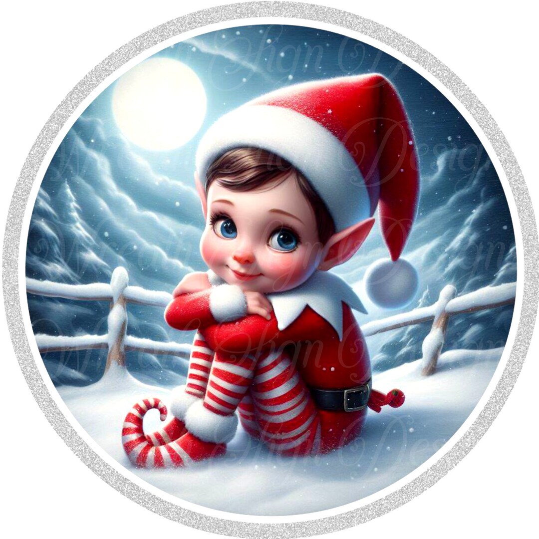 Santa's Chief Elf Metal Sign - Christmas Wreath Attachment - Etsy