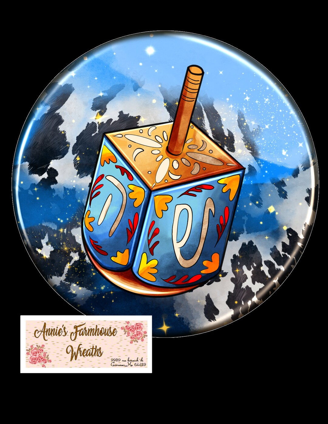 Hanukkah Dreidel Metal Sign: Festival of Light Wreath Center - Etsy