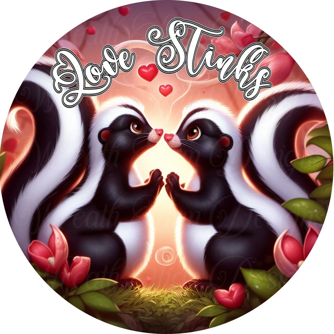 Valentine's Love Stinks Round Metal Sign, Love Letter Wreath Sign ...