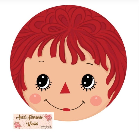 Raggedy Ann Face Sign Door Sign Metal Wreath Sign Round - Etsy