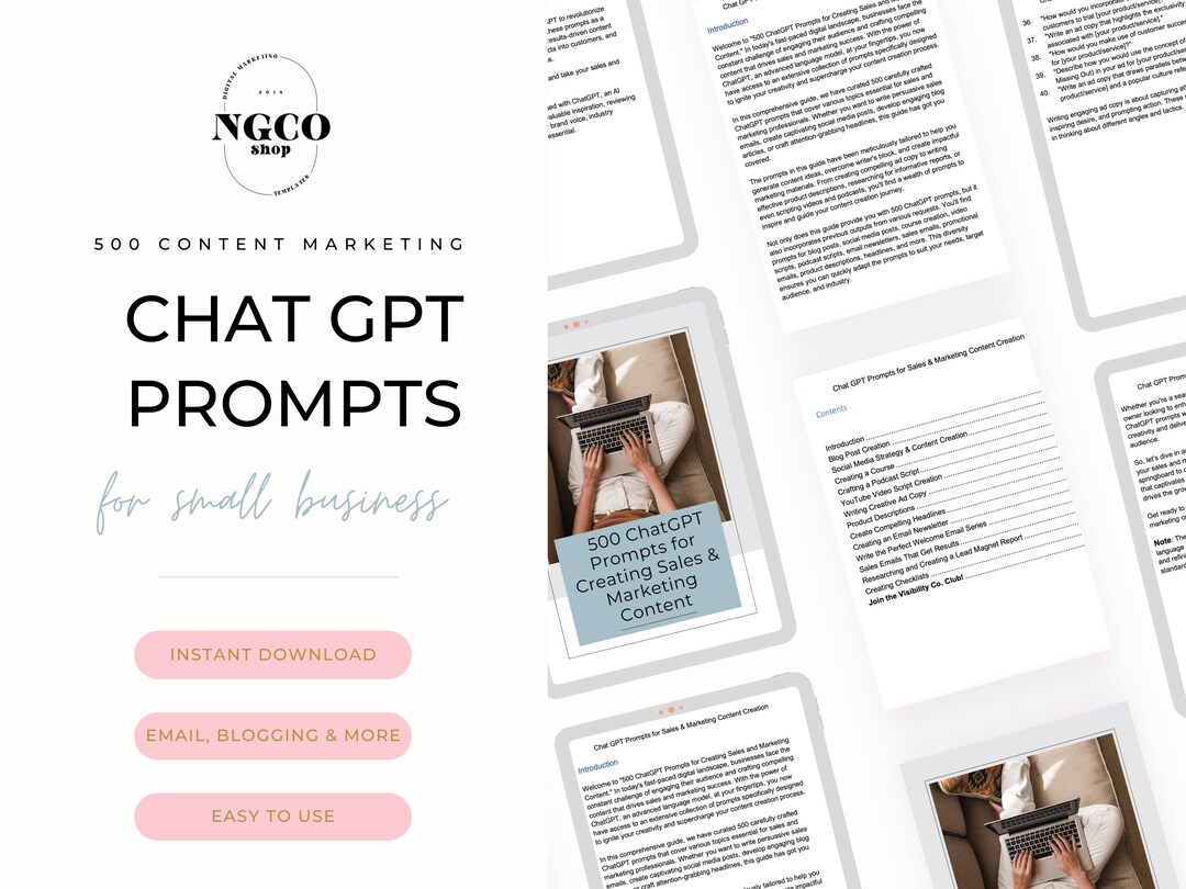 500 Chat GPT Prompts for Creating Sales and Marketing Content - Etsy