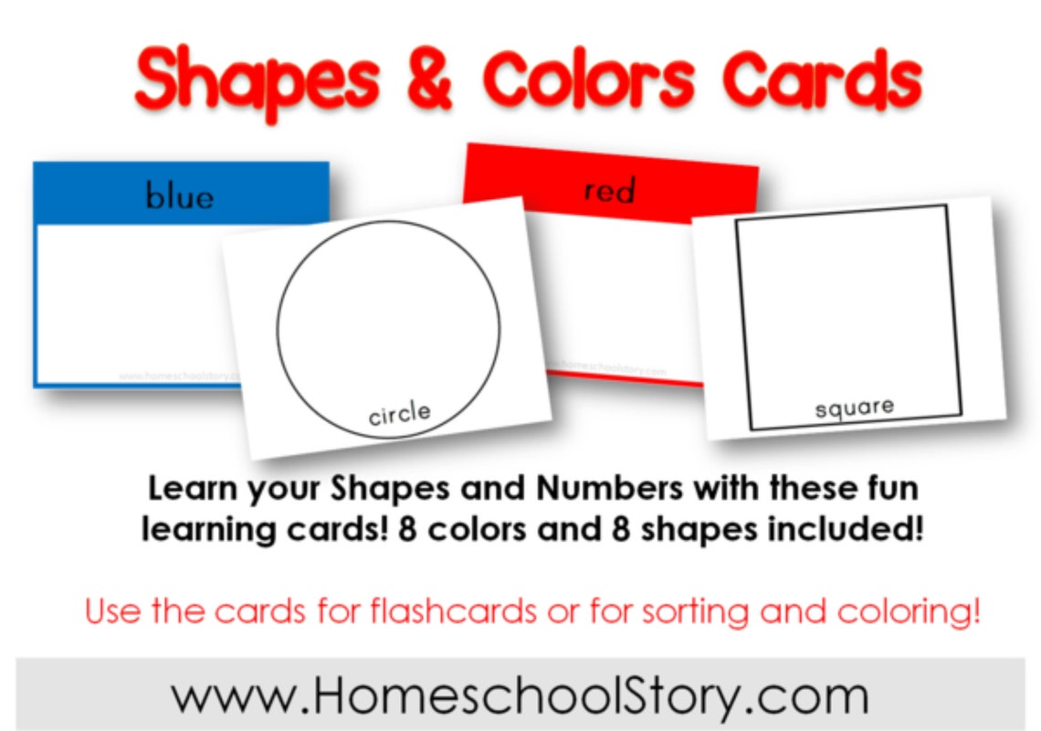 Preschool Colors and Shapes Cards (INSTANT DOWNLOAD) - Etsy
