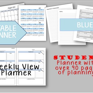 EDITABLE 2024-2025 Blue Student Planner Homeschool Weekly View Lesson ...