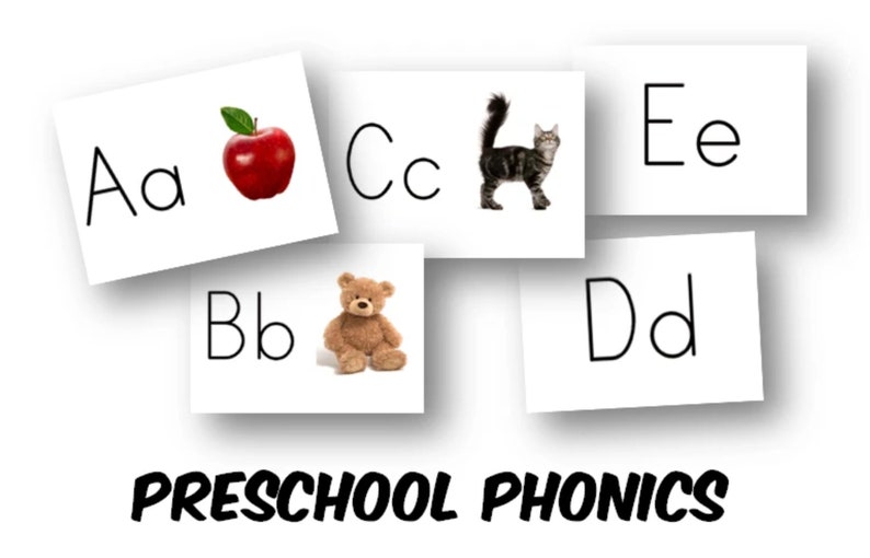 Preschool Alphabet Learning Cards (INSTANT DOWNLOAD) - Etsy