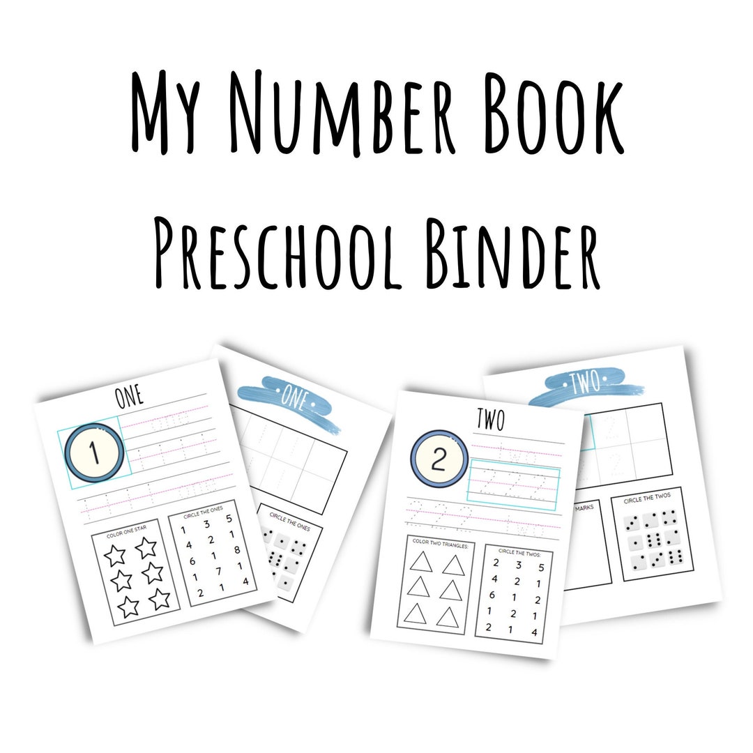 Preschool Number Learning Binder Worksheets - Etsy