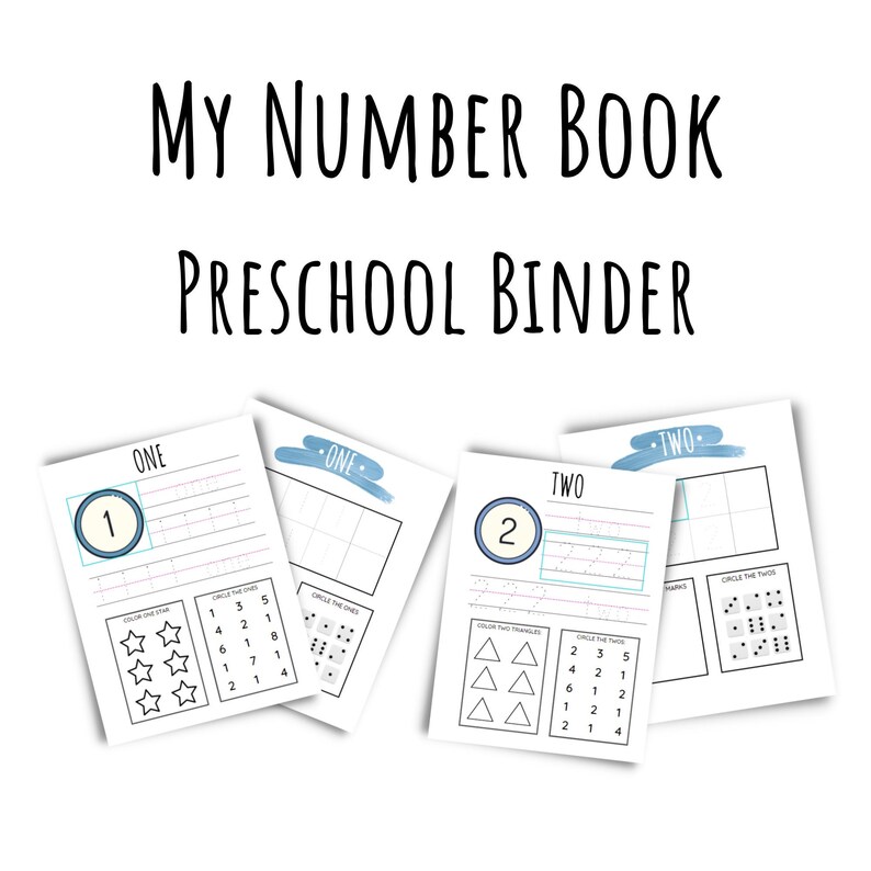 Preschool Number Learning Binder Worksheets | Etsy