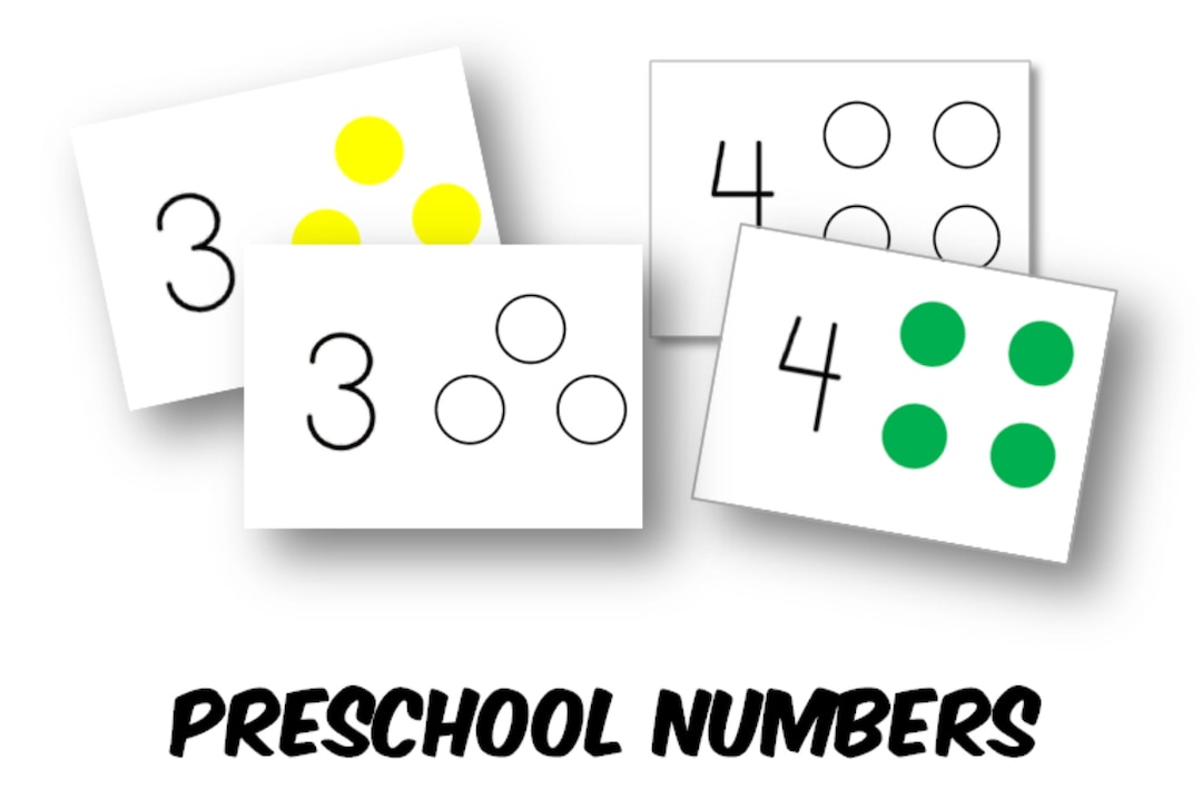 Preschool Number Counting Cards (INSTANT DOWNLOAD) - Etsy