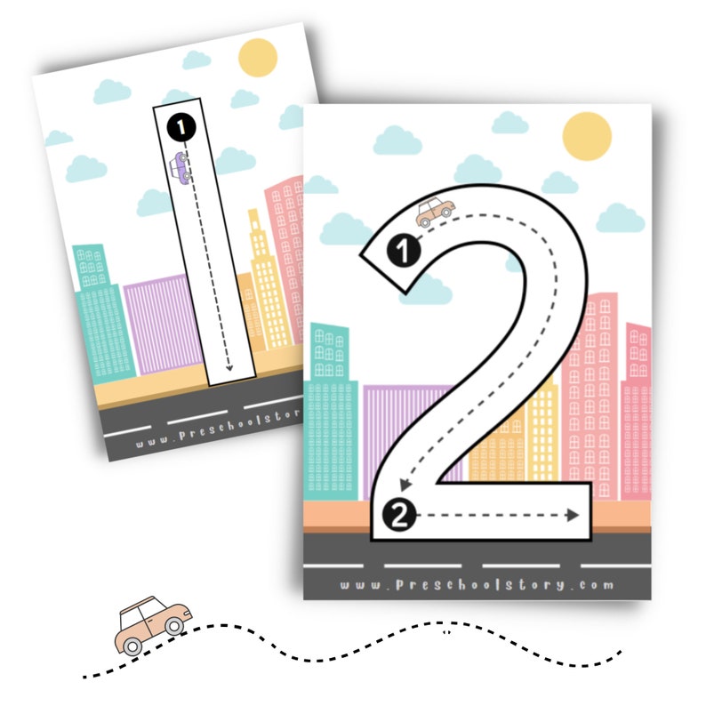 Number Road Mats - Preschool Number Writing Practice - Etsy