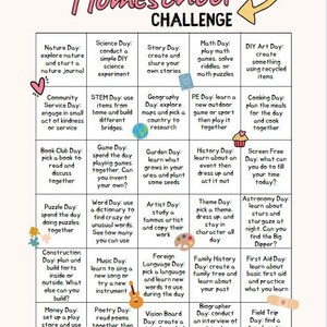 30 Day Homeschool Challenge - Family Fun - Learning Ideas - Checklist ...