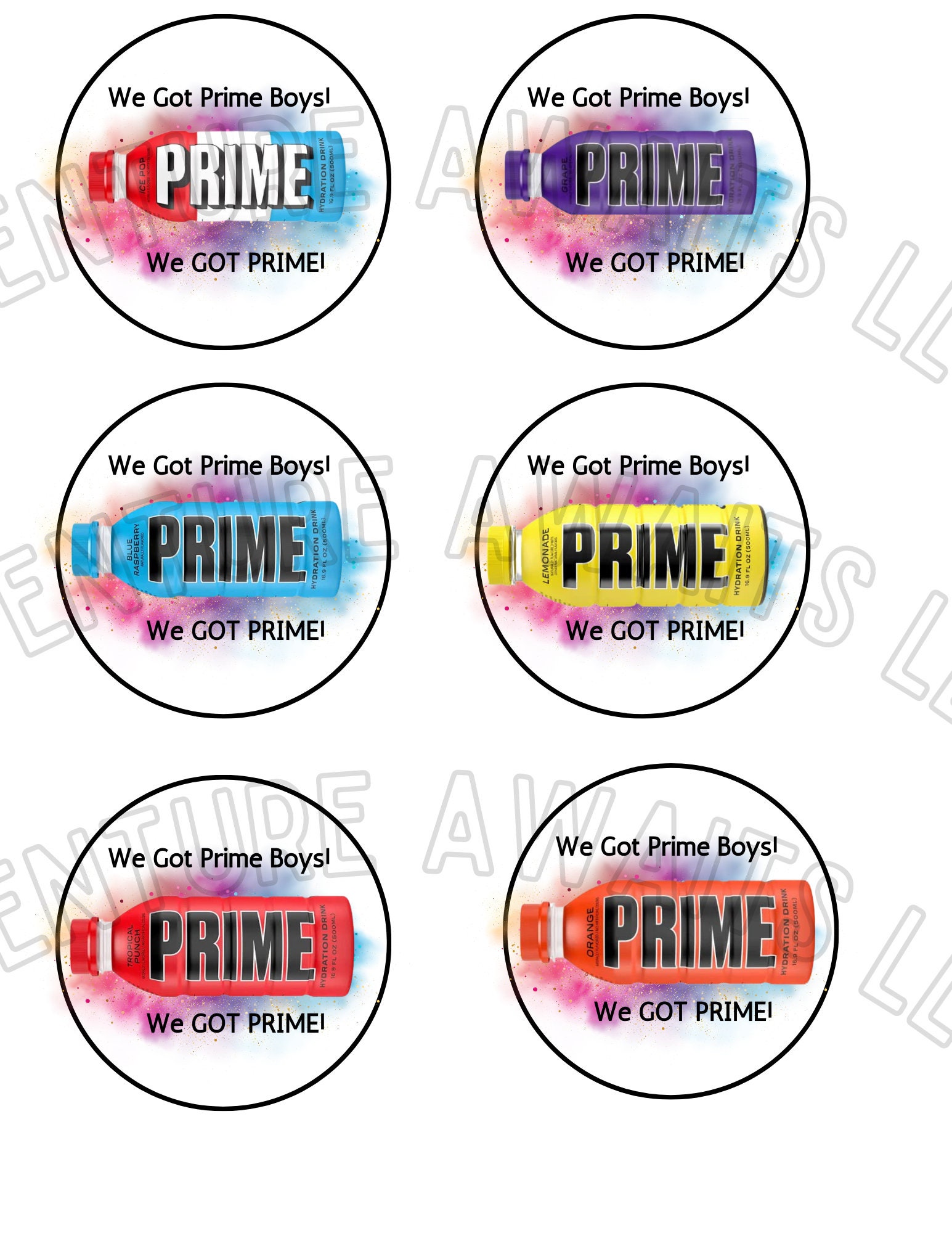 Prime Hydration Party Supplies Round Decor - Etsy