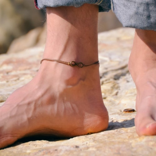 Chain Anklet for Men Men's Ankle Bracelet Bronze Tone - Etsy