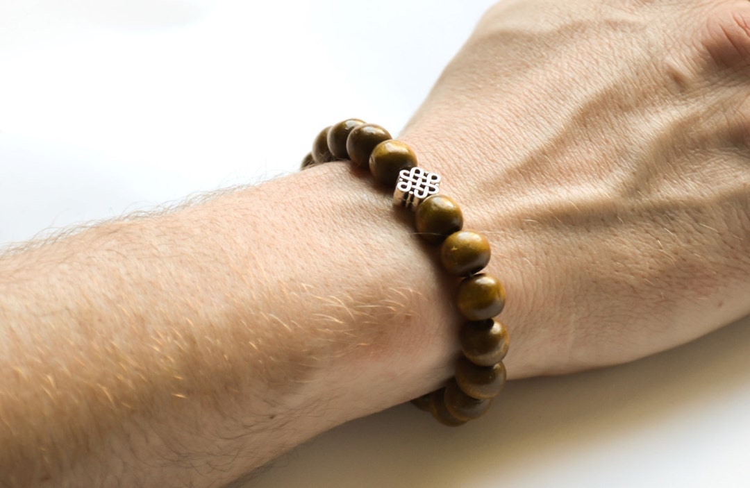 Infinity Bracelet, Men's Bracelet With a Silver Celtic Knot Charm and ...