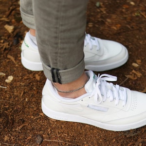 Anklet for Men, Silver Links Chain Ankle Bracelet, Cuban Chain ...