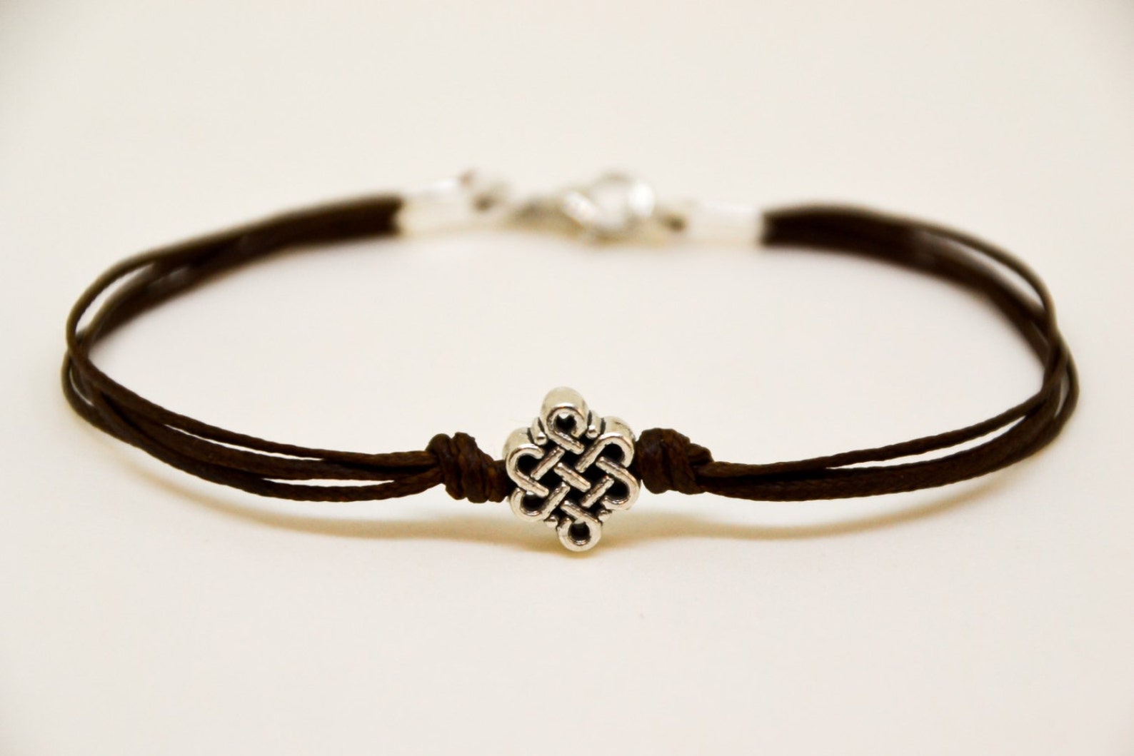 Infinity Bracelet for Men, Brown Cord Men's Bracelet, Silver Infinity ...