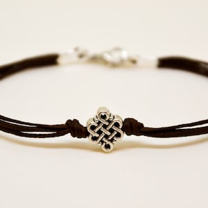 Infinity Bracelet for Men, Brown Cord Men's Bracelet, Silver Infinity ...