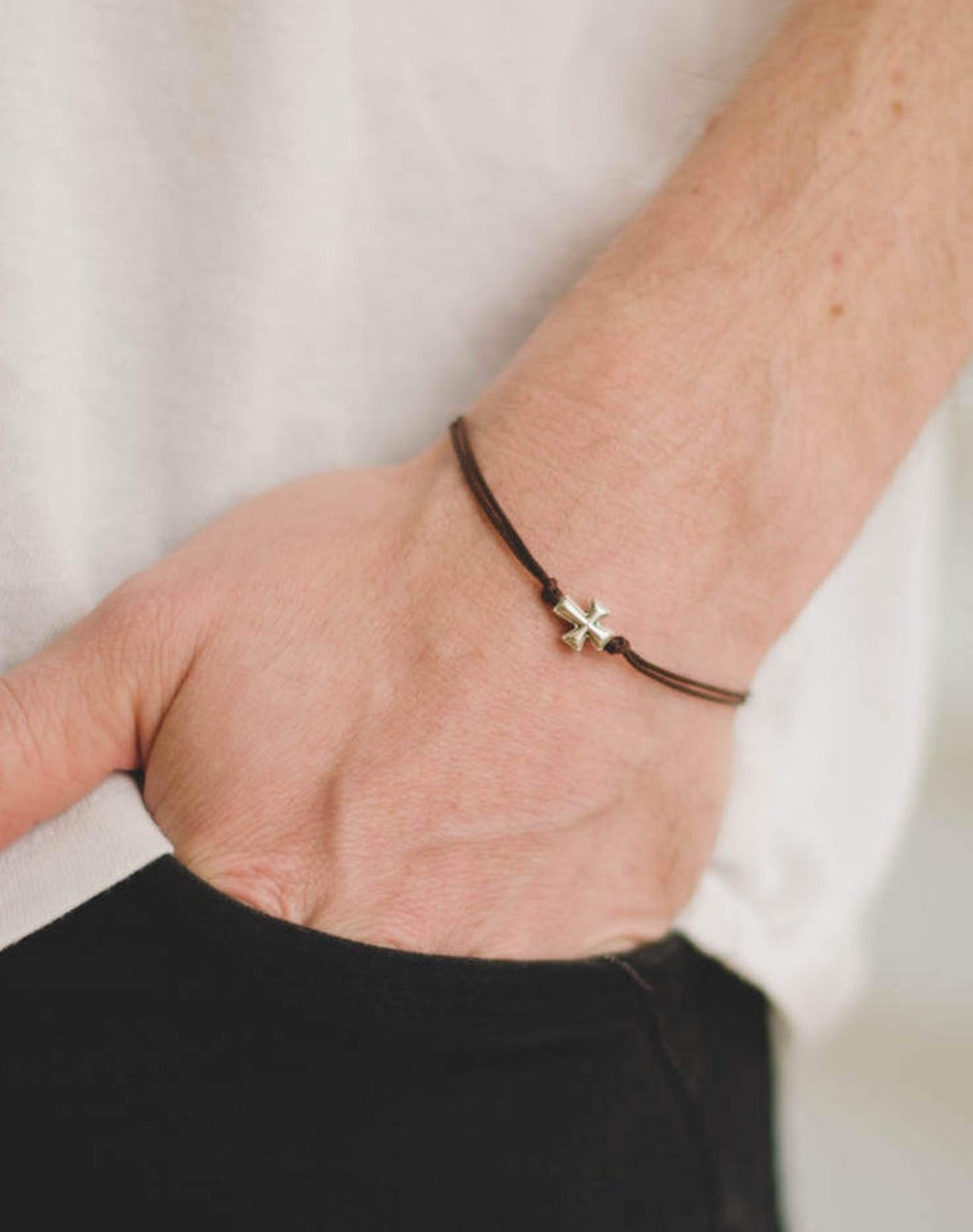 Cross Bracelet for Men Groomsmen Gift Men's Bracelet - Etsy