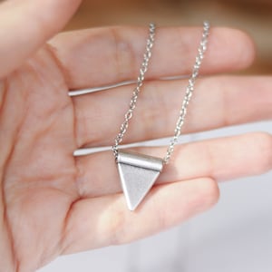 Triangle Necklace for Men, Men's Necklace With a Silver Triangle Bead ...