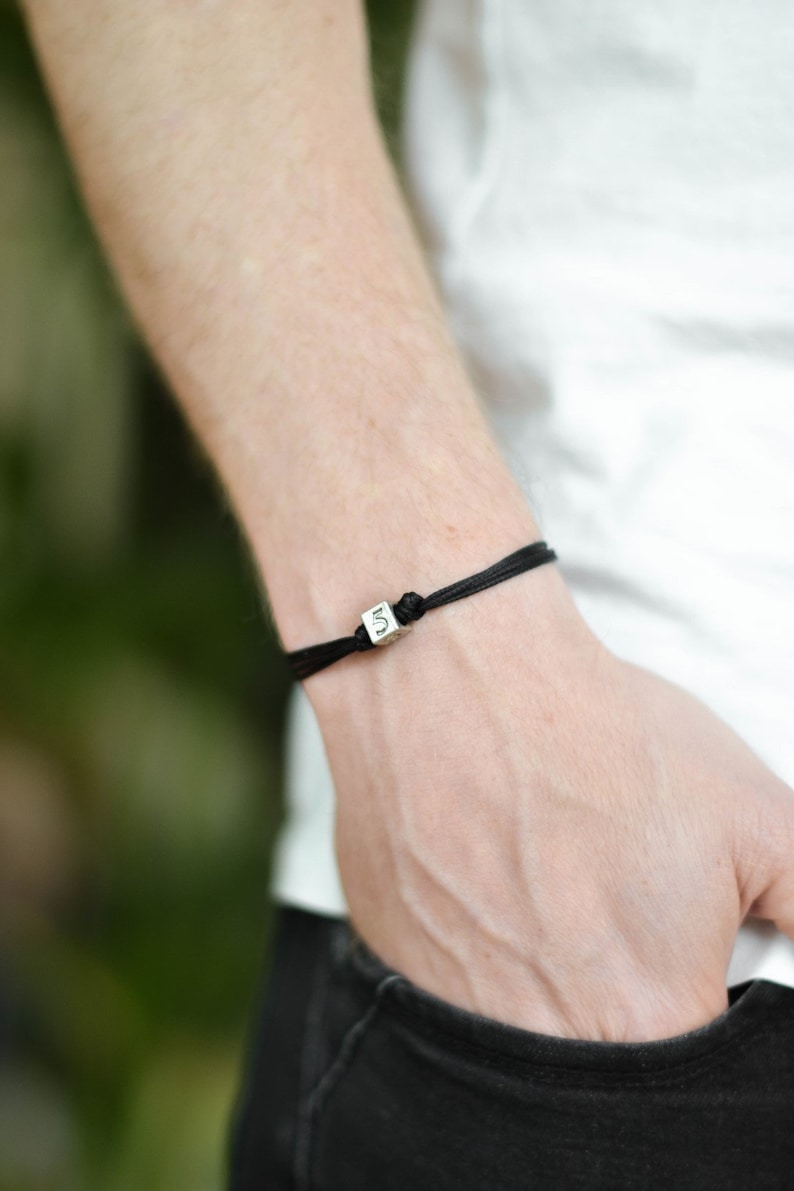 Number Bracelet Customised Men's Bracelet Silver Tone - Etsy