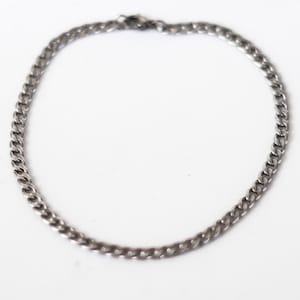 Anklet for Men, Silver Links Chain Ankle Bracelet, Cuban Chain ...