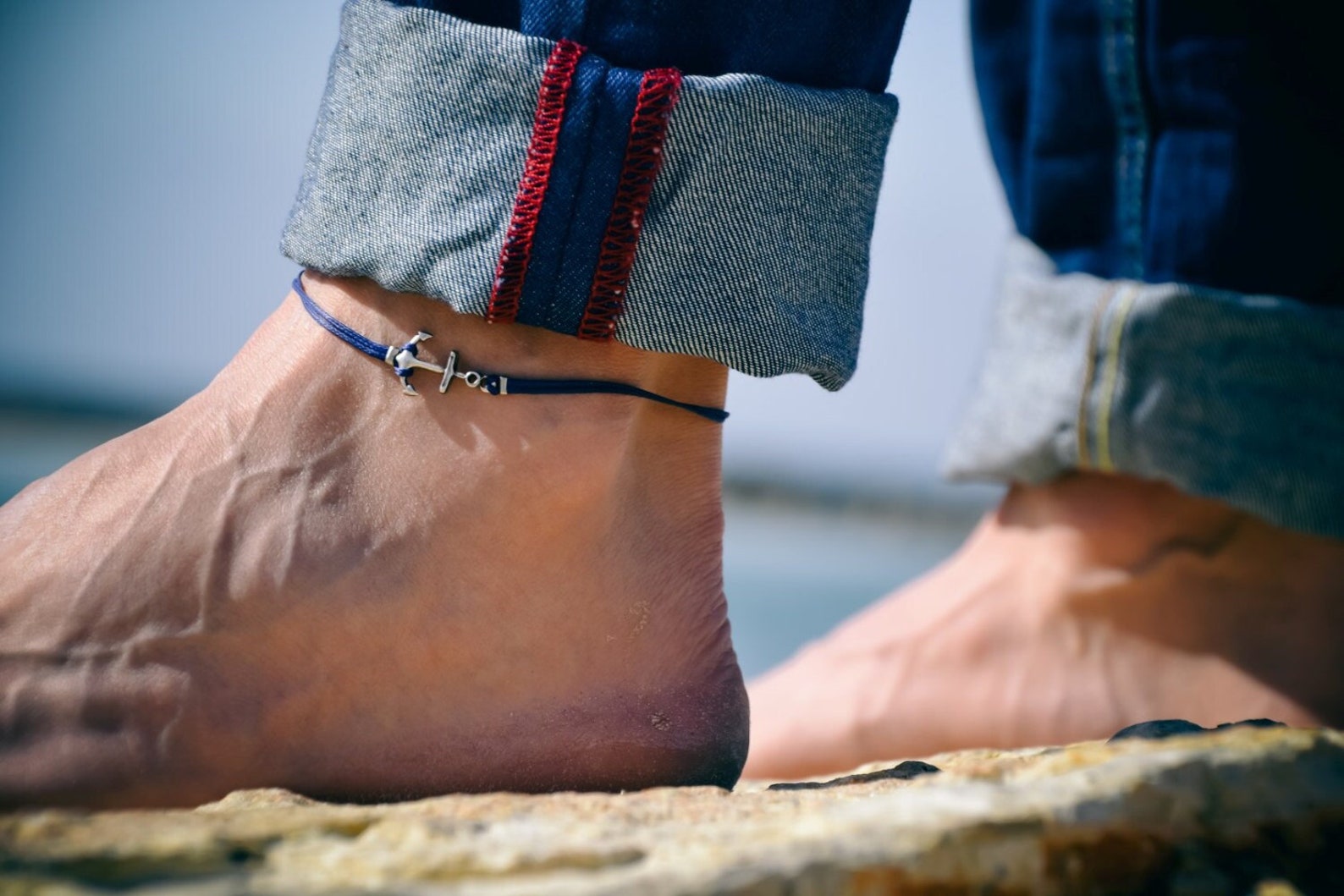 Anchor Anklet for Men Men's Anklet With a Silver Anchor - Etsy