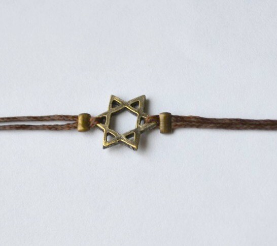 Star of David Men's Bracelet, Bronze, Gift for Him, Brown Bracelet for ...