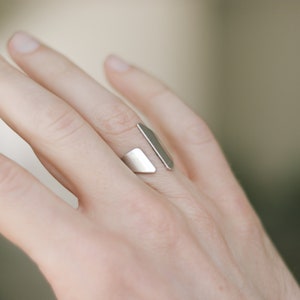 Ring for Men, Silver Front Open Ring, Men's Asymmetric Ring, Gift for ...