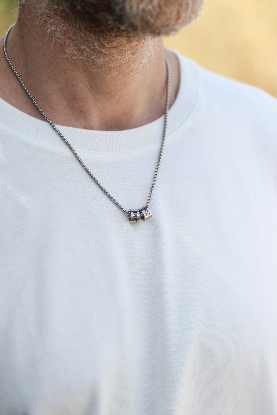 Engraved Necklace, Name Necklace for Men, Men's Initial Necklace, Steel ...