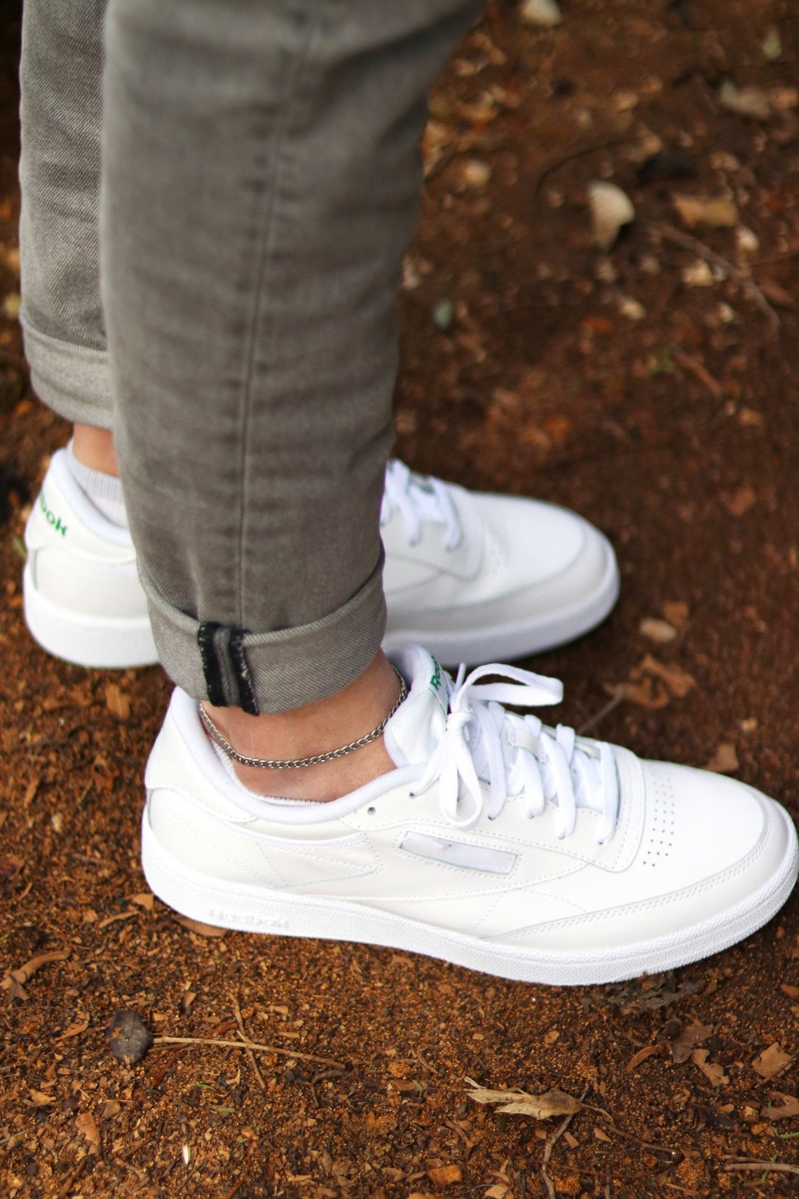 Anklet for Men Silver Links Chain Ankle Bracelet Cuban - Etsy