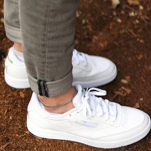 Anklet for Men, Silver Links Chain Ankle Bracelet, Cuban Chain ...