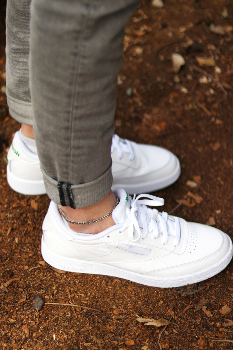 Anklet for Men, Silver Links Chain Ankle Bracelet, Cuban Chain ...