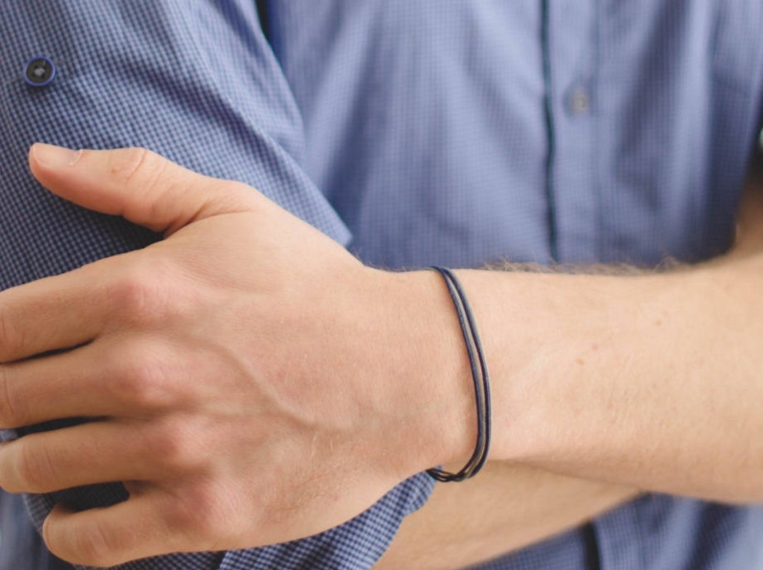 String Bracelet for Men, Customised Men's Bracelet, Strand Only, Blue ...