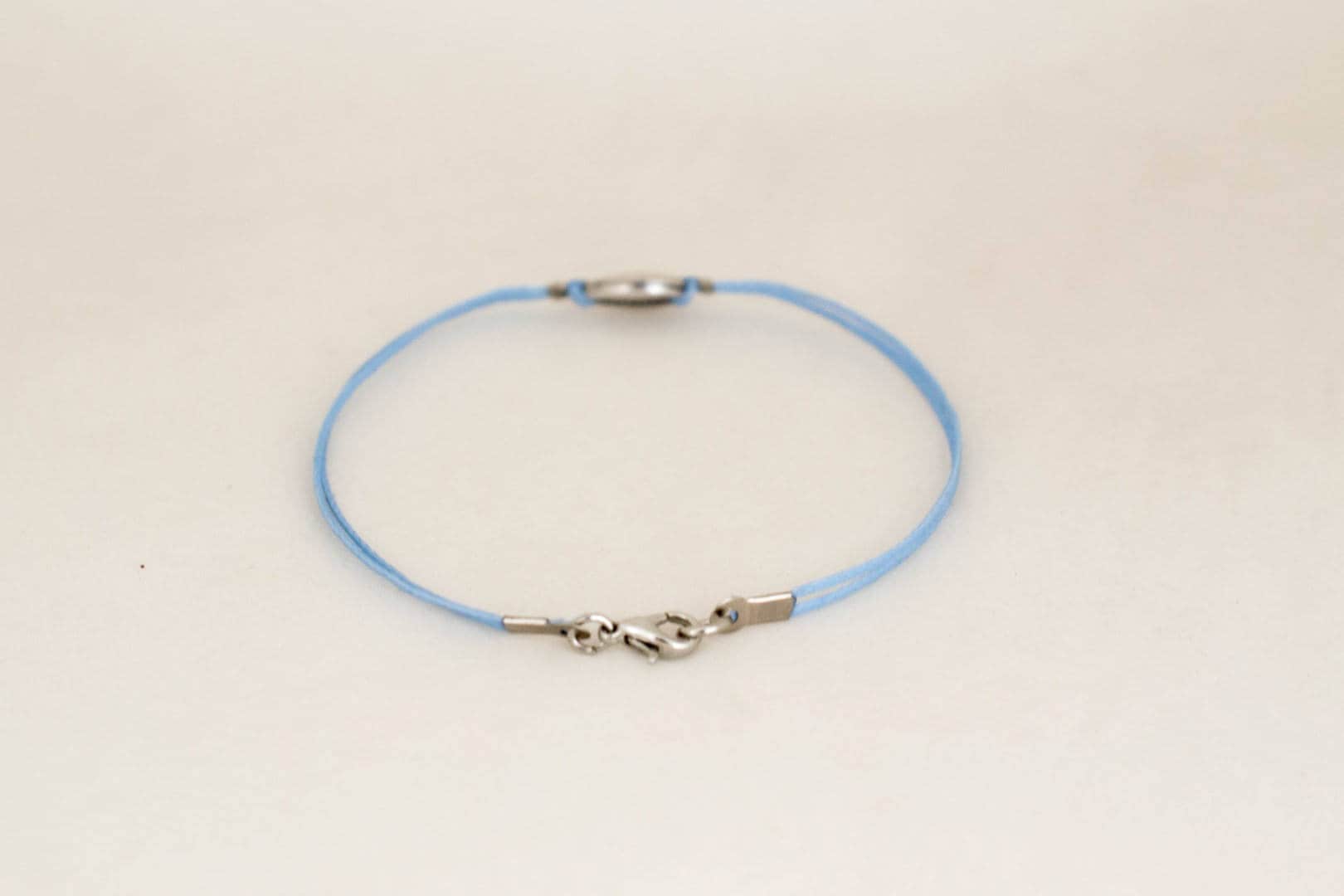 Seashell Bracelet Mens Bracelet Silver Cowrie Shell Charm Blue Bracelet ...