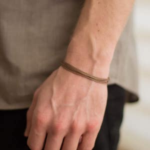 String Bracelet, Customised Mens Bracelet, Strand Only, Brown Cord ...
