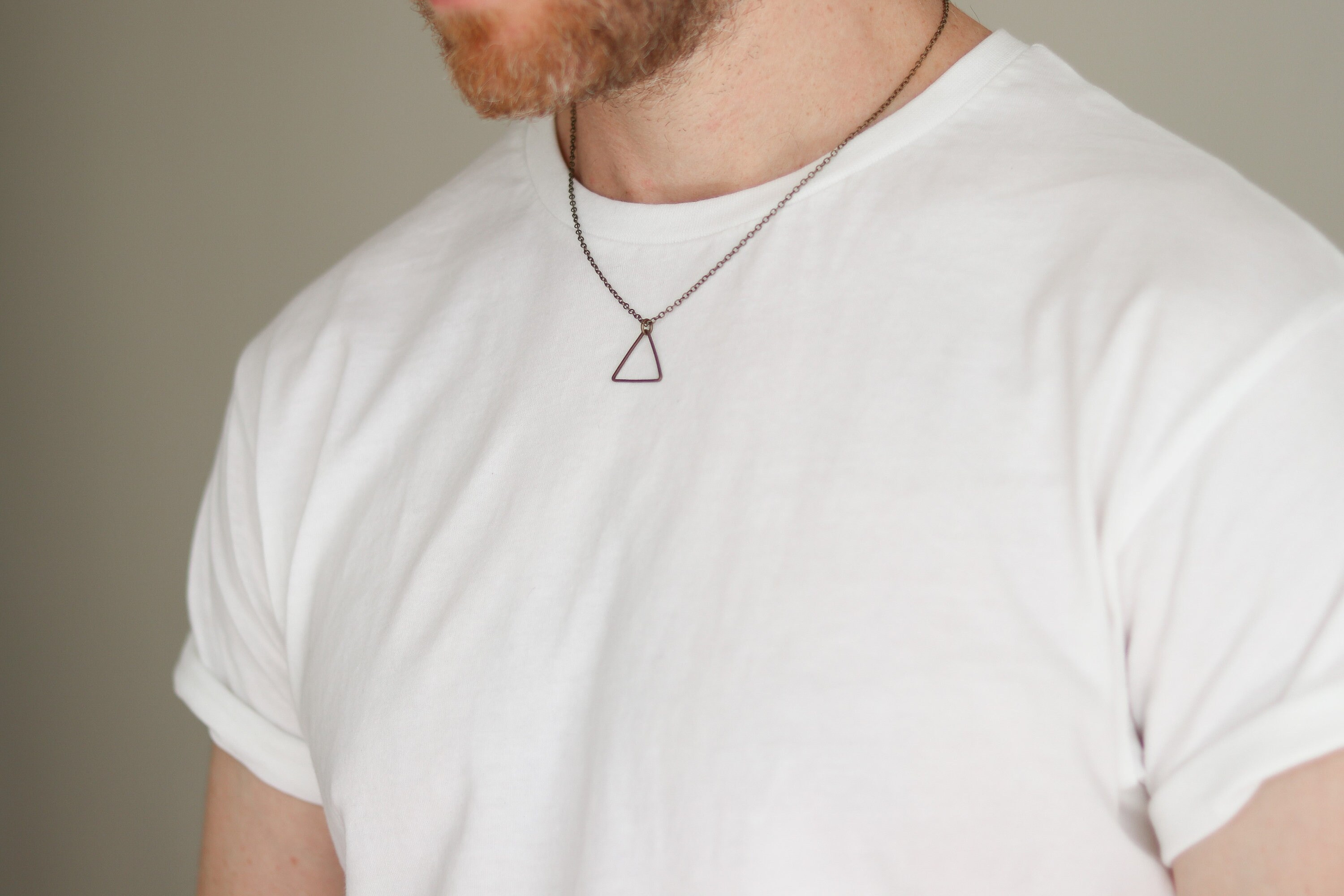Triangle Necklace for Men Groomsmen Gift Men's Necklace | Etsy