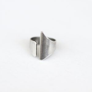 Ring for Men, Silver Front Open Ring, Men's Asymmetric Ring, Gift for ...