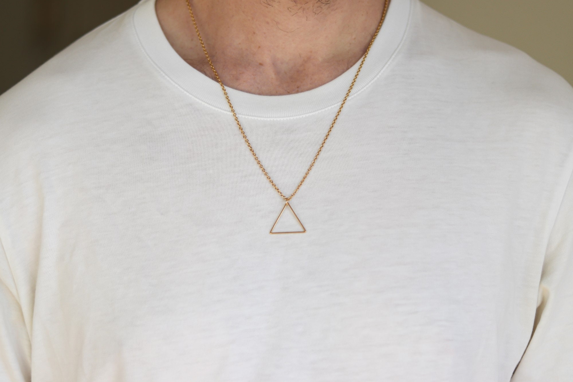 Triangle Necklace for Men Groomsmen Gift Men's Necklace | Etsy