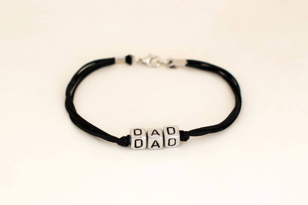 Dad Bracelet, Fathers Day Bracelet, Mens Bracelet With DAD Letters ...