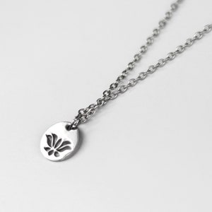 Lotus Necklace for Men, Groomsmen Gift, Men's Necklace With a Silver ...