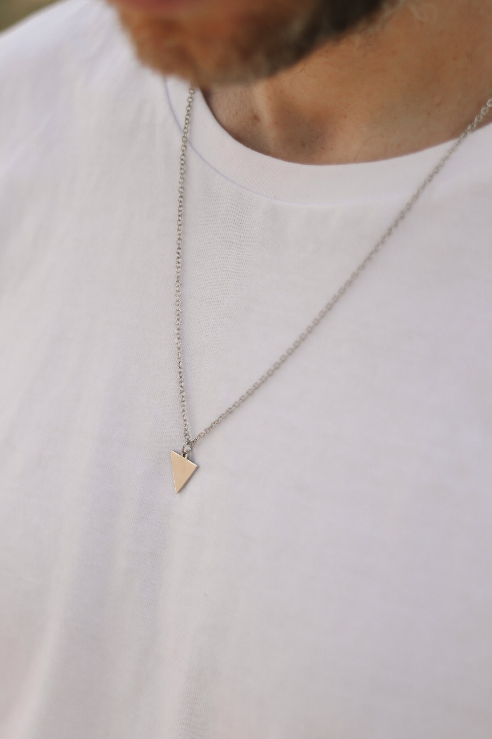 Triangle Necklace for Men Waterproof Jewelry Men's - Etsy