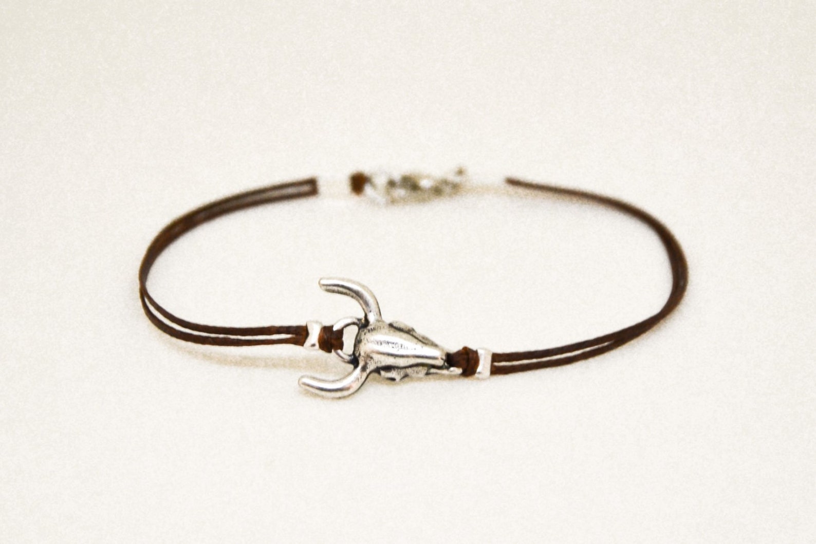 Bull Head Bracelet Men's Bracelet Silver Bull Charm - Etsy