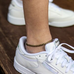 Chain Anklet for Men, Men's Ankle Bracelet Bronze Tone Links Chain ...