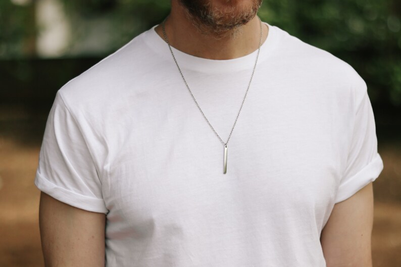Bar Necklace for Men Groomsmen Gift Men's Necklace | Etsy